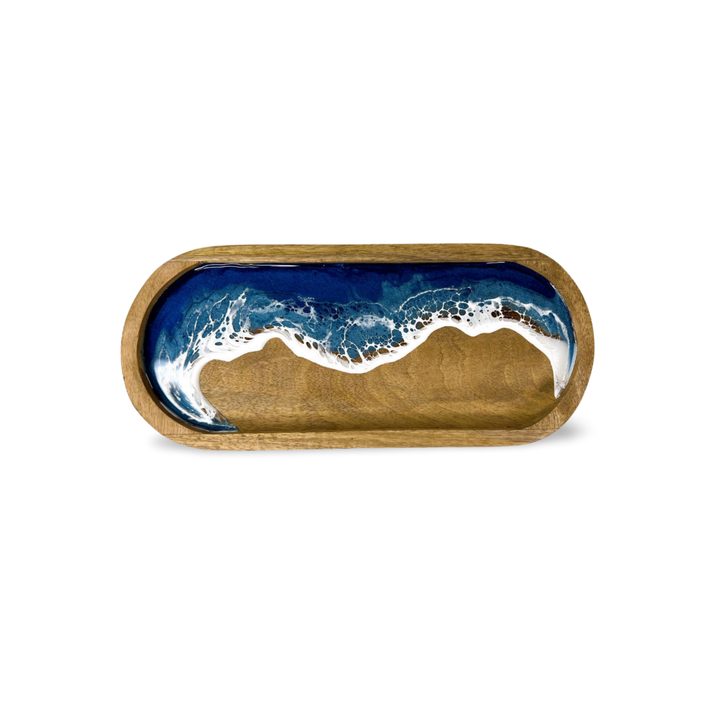 Ocean Wave Mango Wood Trinket Tray | Rusted Element Design